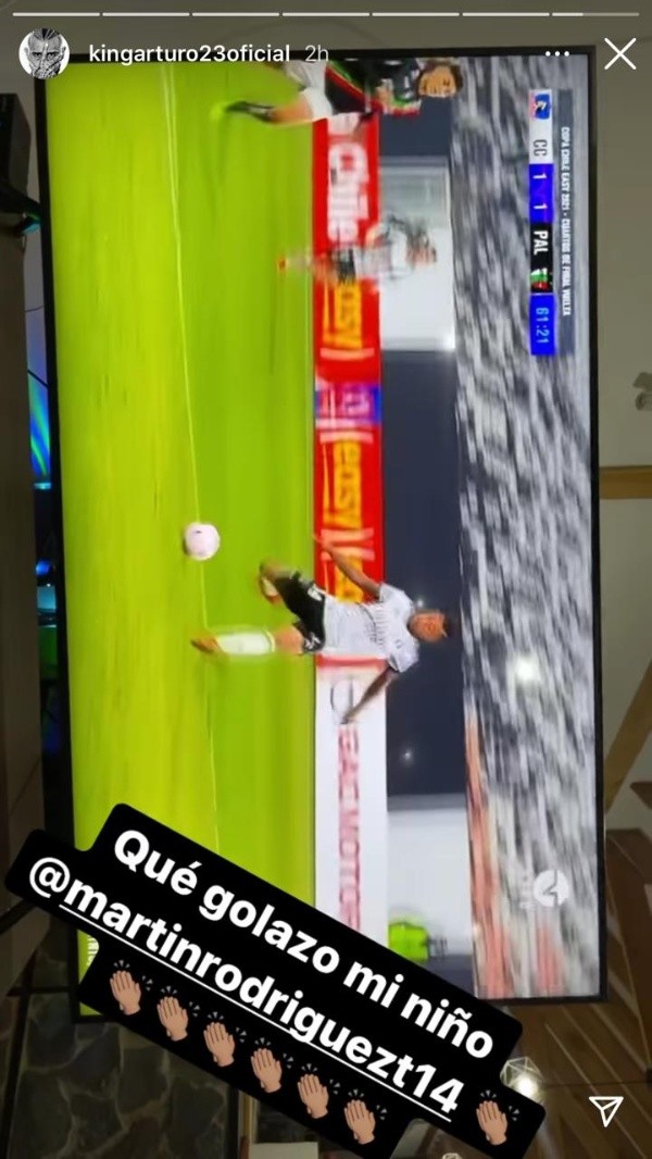 Colo Colo: Arturo Vidal festejó el gol de Martín Rodríguez a Palestino ...