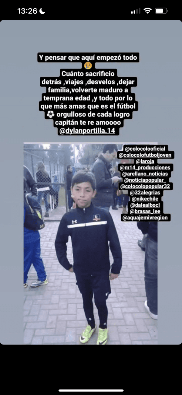 Colo Colo: papá de Dylan Portilla saca pecho por su hijo en Instagram